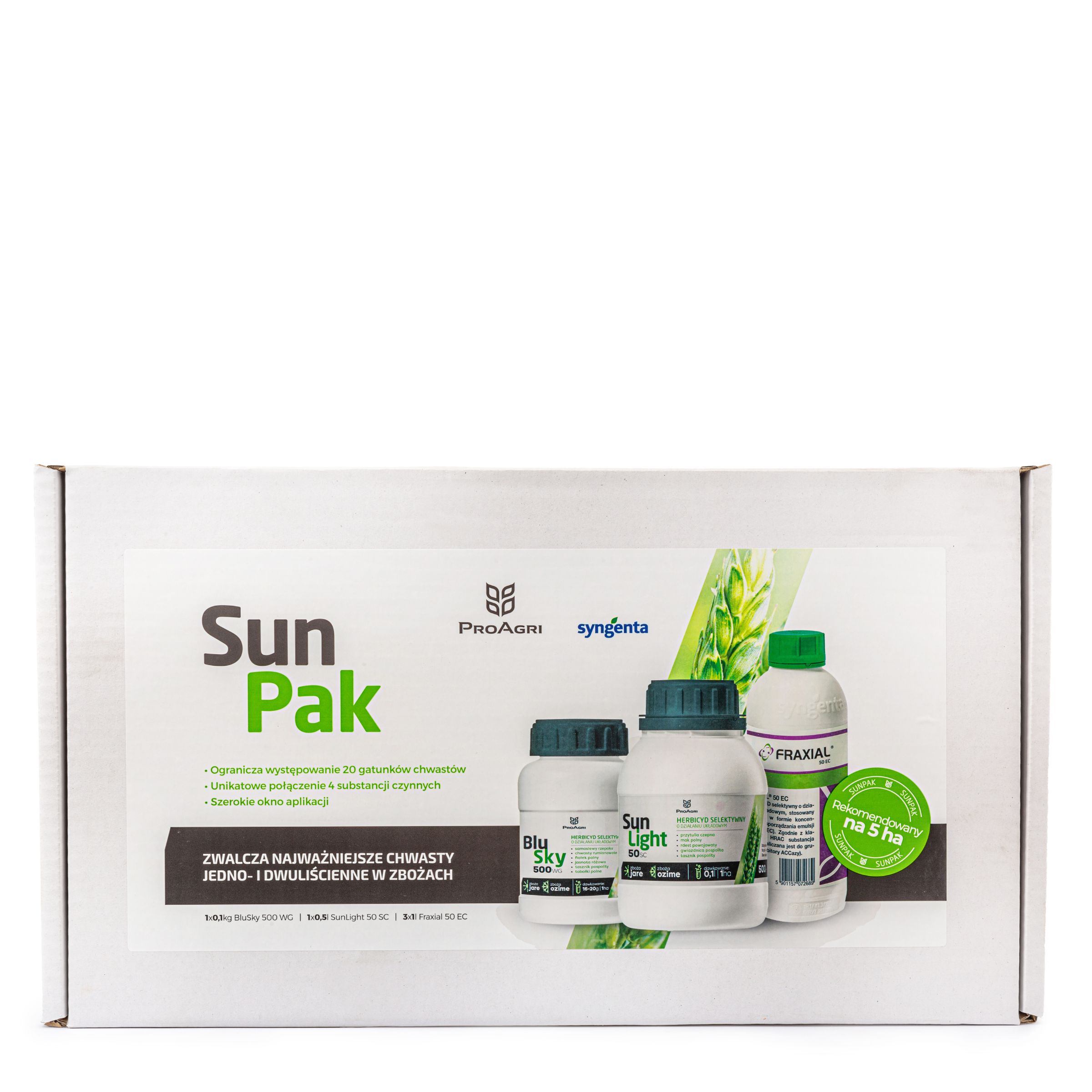 Sunpak (Fraxial 50 EC 3 x 1 l + Blusky 500 WG 0,10 kg + Sunlight 50 SC 0,5l) | Osadkowski.pl